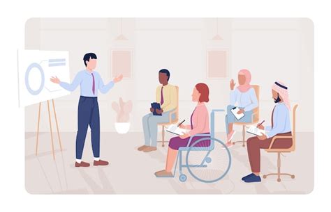 Premium Vector Work Presentation 2d Vector Isolated Illustration