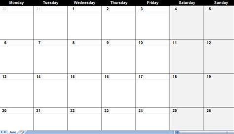 Blank Activity Calendar Template Now