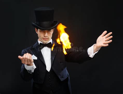 A Magician Holding A Top Hat With A Rabbit In It Stock Image Image Of
