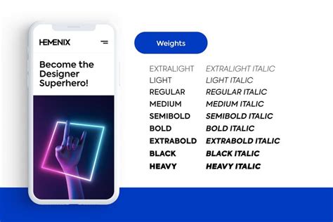 Hemenix Powerful Energy Sans Serif Family Design Cuts