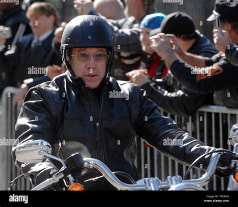 Wild Hogs Star Tim Allen Rides Slowly On Motorcycle At The Georgia