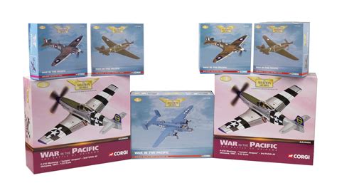 Bonhams Cars Seven Boxed Scale Die Cast Wwii Aircraft Models By Corgi