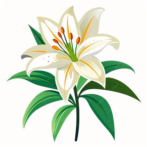 Un Dibujo De Un Lirio Con Un Fondo Blanco Vector Premium Generado Con Ia