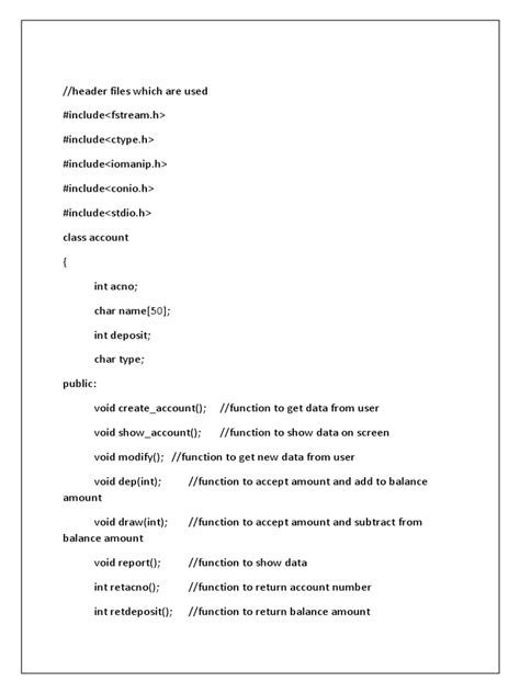 Bms Bank Management System Class 12 Project Pdf Areas Of Computer