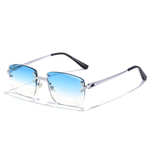 Blue Rectangle Sunglasses V3 Primo Collection