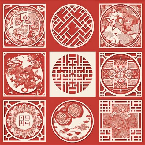 Chinese Seal Patterns With Bold Impressions Premium Ai Generated Vector