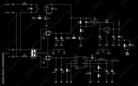 Schematic Diagram Of Electronic Device Vector Drawing Electrical