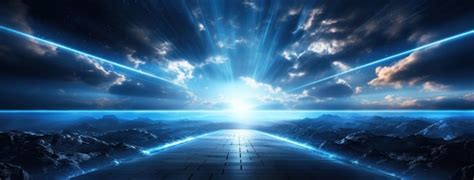 Premium Ai Image Light Flash Through Blue Area