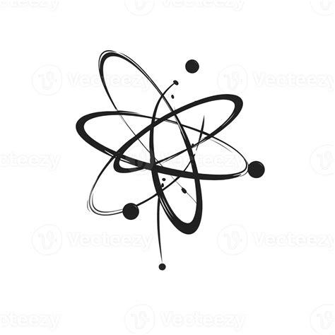 Atomic Symbol With Orbiting Electrons Representing Science And Physics