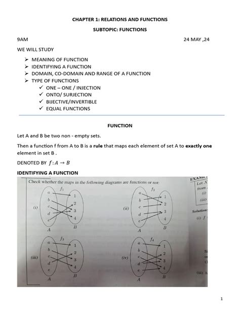Class Notes Pdf Function Mathematics Mathematical Logic