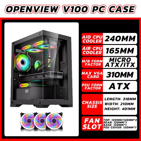 Inplay Pc Case Gaming Computer Case With Fan White Glass Seaview Palace Mini Pc Set Table