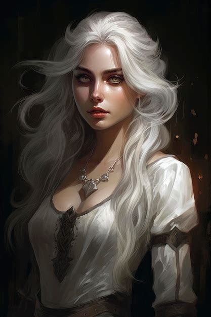 Premium Ai Image Elf Girl With Platinum Hair