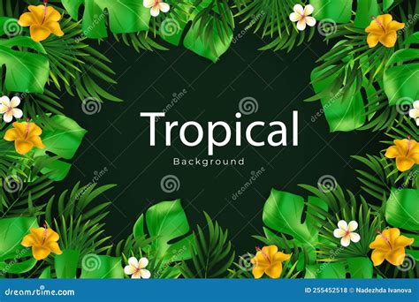 Realistic Tropical Background Vector Illustration Stock Vector