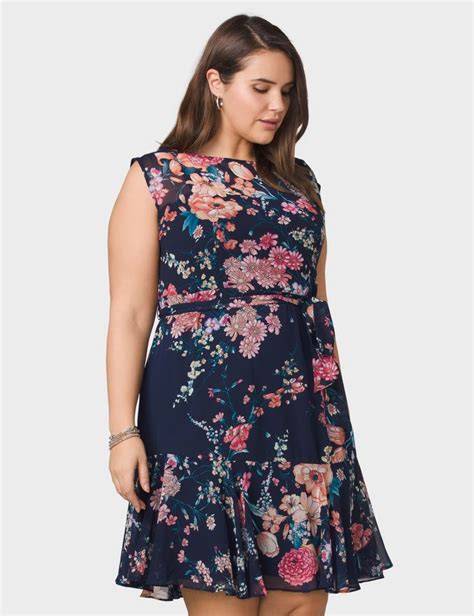 Plus Size Belted Floral Chiffon Dress Original Price 54 00