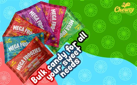 24 Mega Froozies Center Filled Chewy Candy Sticks Bulk Candy Individually Wrapped