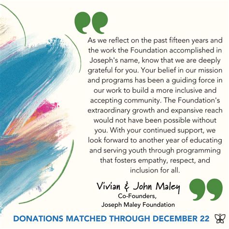 Joseph Maley Foundation On Linkedin Your Belief In Our Mission And Programs Has Been A Guiding