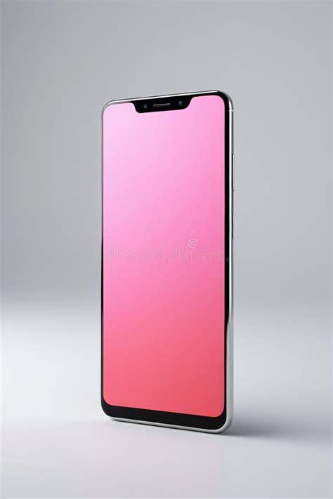 Pink Screen Smartphone Displaygenerative Ai Stock Illustration