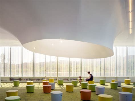 Grassy Hill Forms Skylight Over Rdhas Springdale Public Library Near