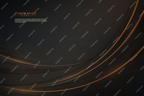 Premium Vector Dark Curved With Golden Shinning Background