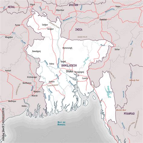 Simple Outline Map Of Bangladesh Coloring Page Stock Vector Adobe Stock