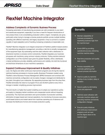 FlexNet Machine Integrator Apriso
