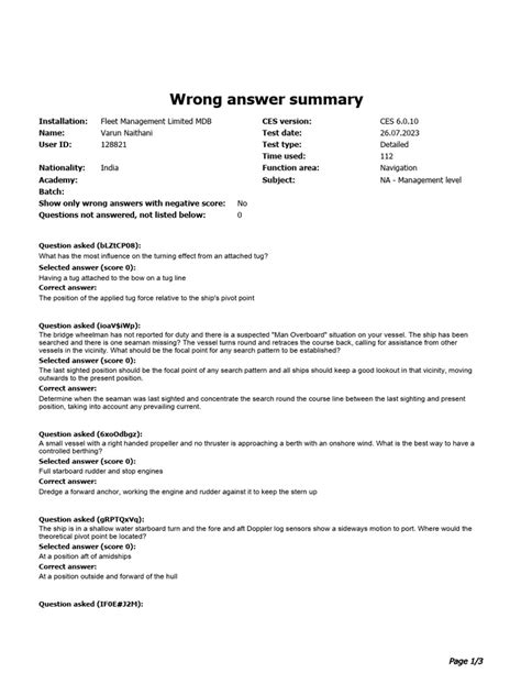 Ces Wrong Answer Summary Pdf Tugboat Ships