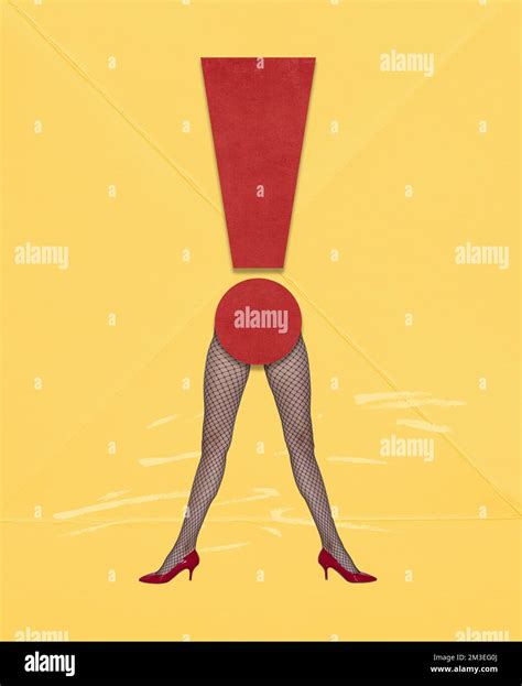 Contemporary Art Collage Creative Design Female Legs On Heels With