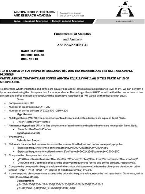Assignment Ii Pdf Chi Squared Test Statistical Significance