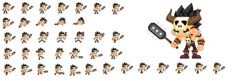 Barbarian Game Character Premium Vector