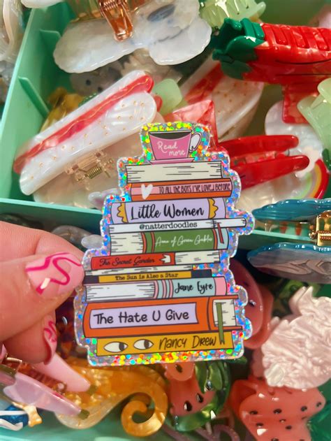 Girls Growing Up Book Stack Sticker By Natterdoodle Bobzbay Books
