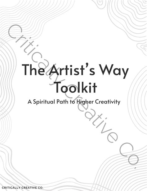 The Artists Way Pdf Toolkit Printable Workbook And Reflection Journal