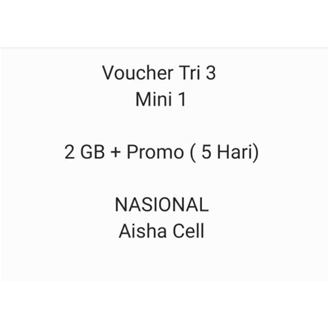 Jual Voucher Tri Mini 1 Nasional Shopee Indonesia