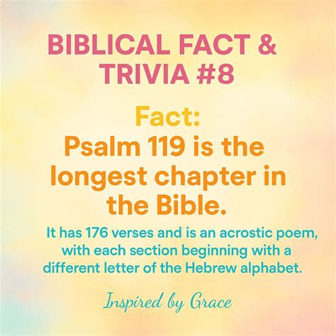 Inspired Did You Know 📖 Psalm 119 Is The Longest Chapter In The