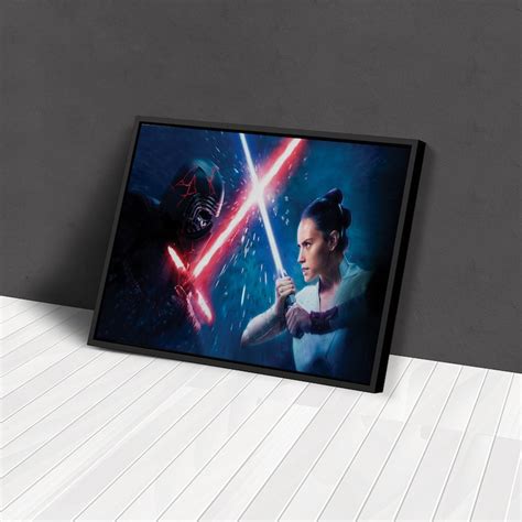 Kylo Ren Vs Rey Skywalker Poster Starwars Canvas Unique Design Wall Art