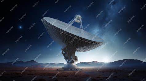 Premium Photo A Massive Satellite Dish Rising Above The Remote Desert Sands