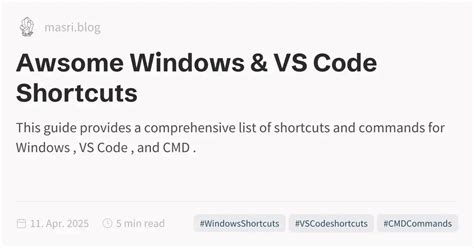 Awsome Windows And Vs Code Shortcuts