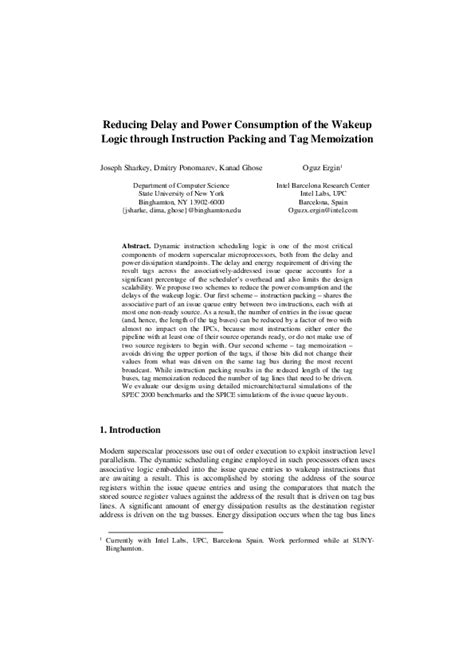 Pdf Reducing Delay And Power Consumption Of The Wakeup Logic Through