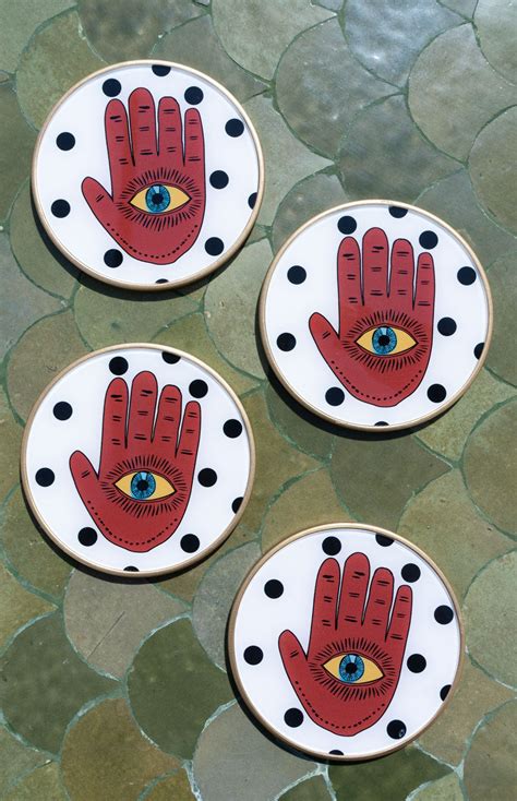 Bases Para Copos Com Desenho «good Luck Acessórios De Mesa Cristina Oria