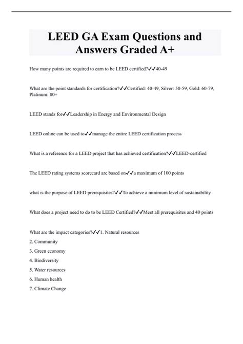 Leed Exam Pack With Complete Solutions Stuvia Us