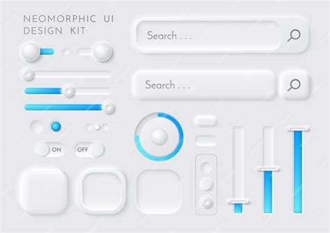 Premium Vector Neomorphic Ui Kit Interface Design Elements Template