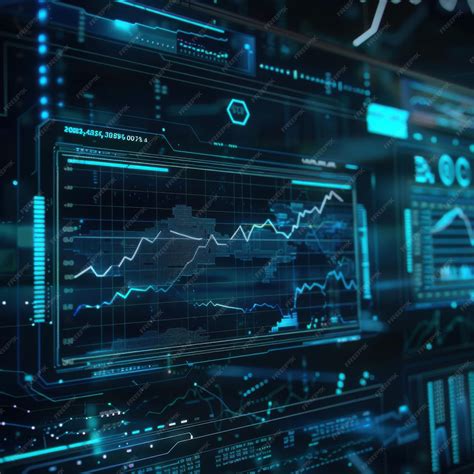 Premium Photo Futuristic Digital Interface With Charts And Data