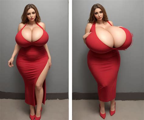 Breast Growth Explosive In Red By Thegrowthking On Deviantart