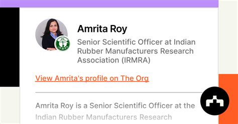 Amrita Roy Senior Scientific Officer At Indian Rubber Manufacturers