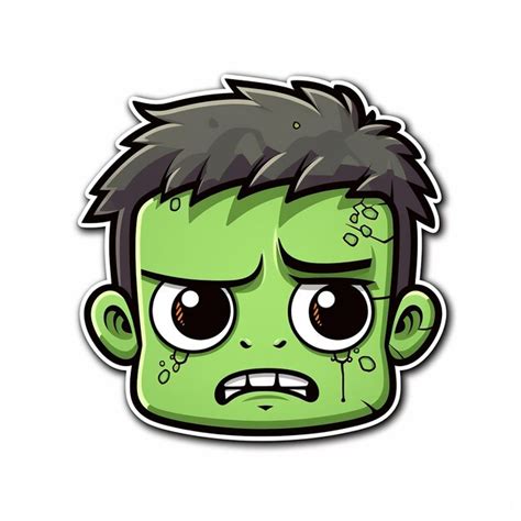 Premium Ai Image Cute Zombie Sticker