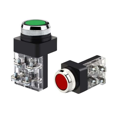 Flat Head Push Button Switch Red And Green 25mm 30mm Shopee