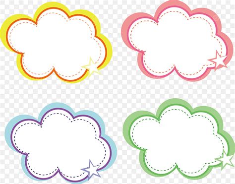 Cloud Speech Bubble Vector Png Images Cartoon Hand Drawn Color Bubble