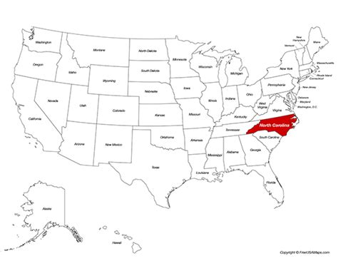 Printable Map Of North Carolina State Outline Free Usa Maps
