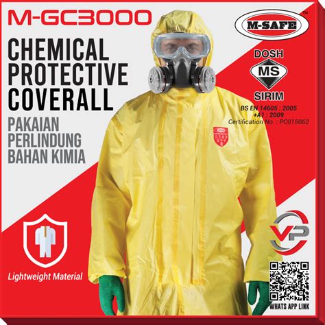 M Safe M Gc3000 Dosh Sirim Chemical Protective Clothing Disposable
