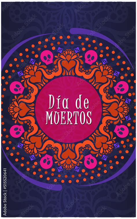 Vector Día De Muertos Con Diseño Mexicano Tradición Mexicana Stock