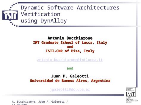 ppt a bucchiarone juan p galeotti gt vmt 08 dynamic software
